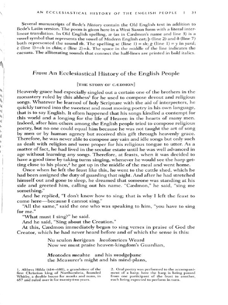 Caedmon's Hymn | PDF
