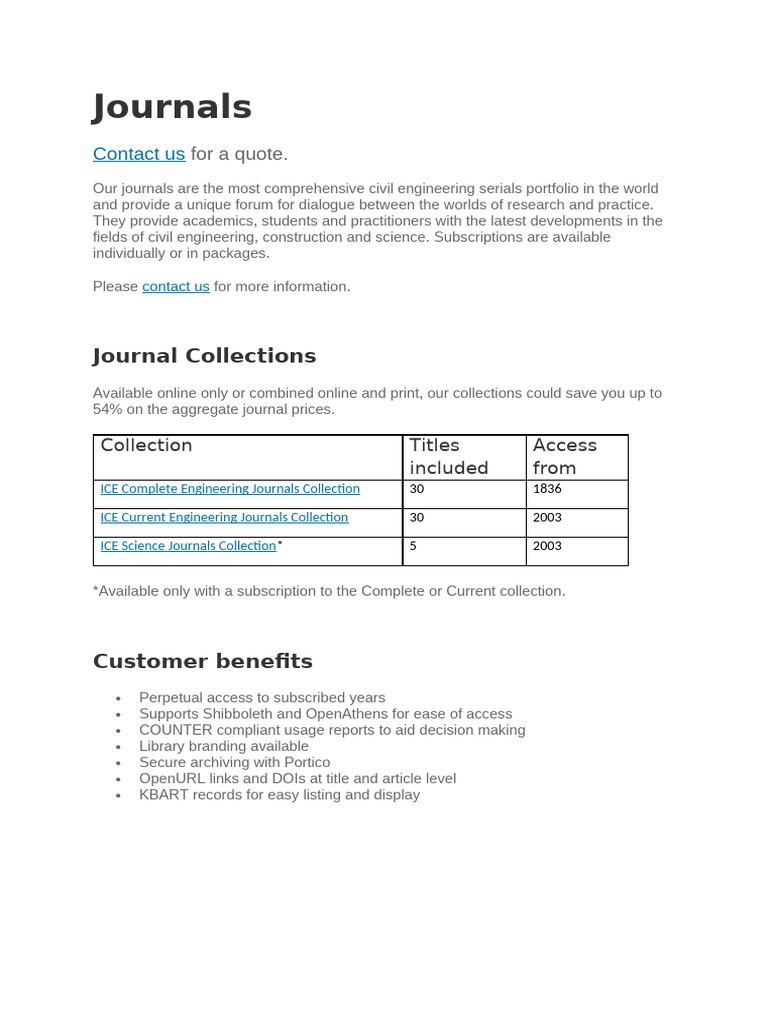 Journals: Journal Collections | PDF