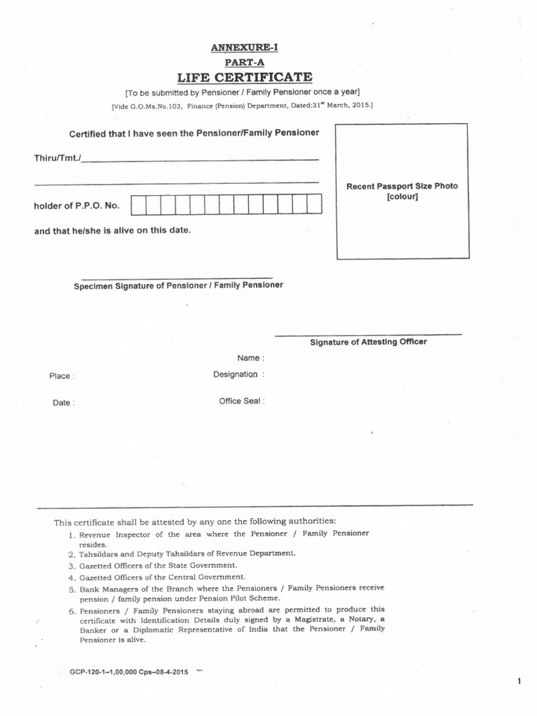 Life Certificate | PDF