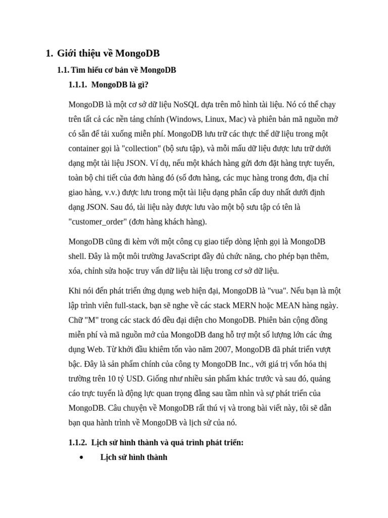Giới thiệu MongoDb | PDF