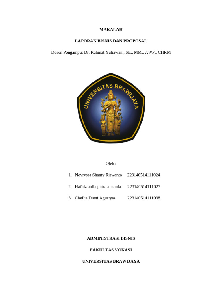 Makalah Laporan Bisnis Dan Proposal Kel 9-2 | PDF