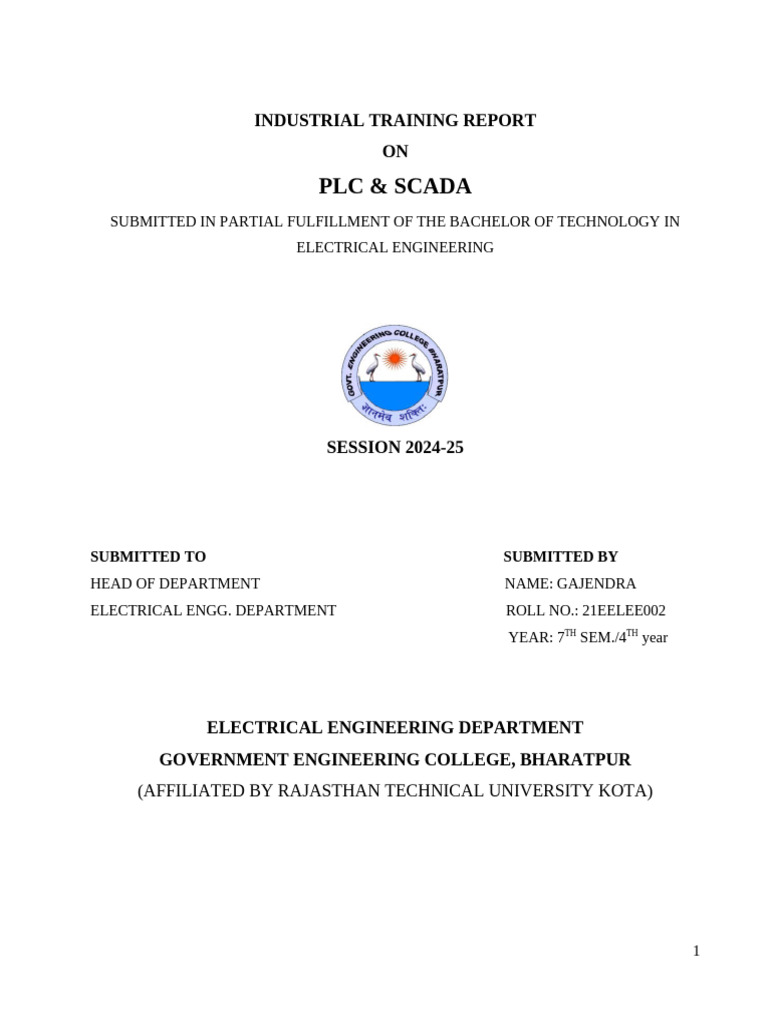 PLC-SCADA-training-report | PDF