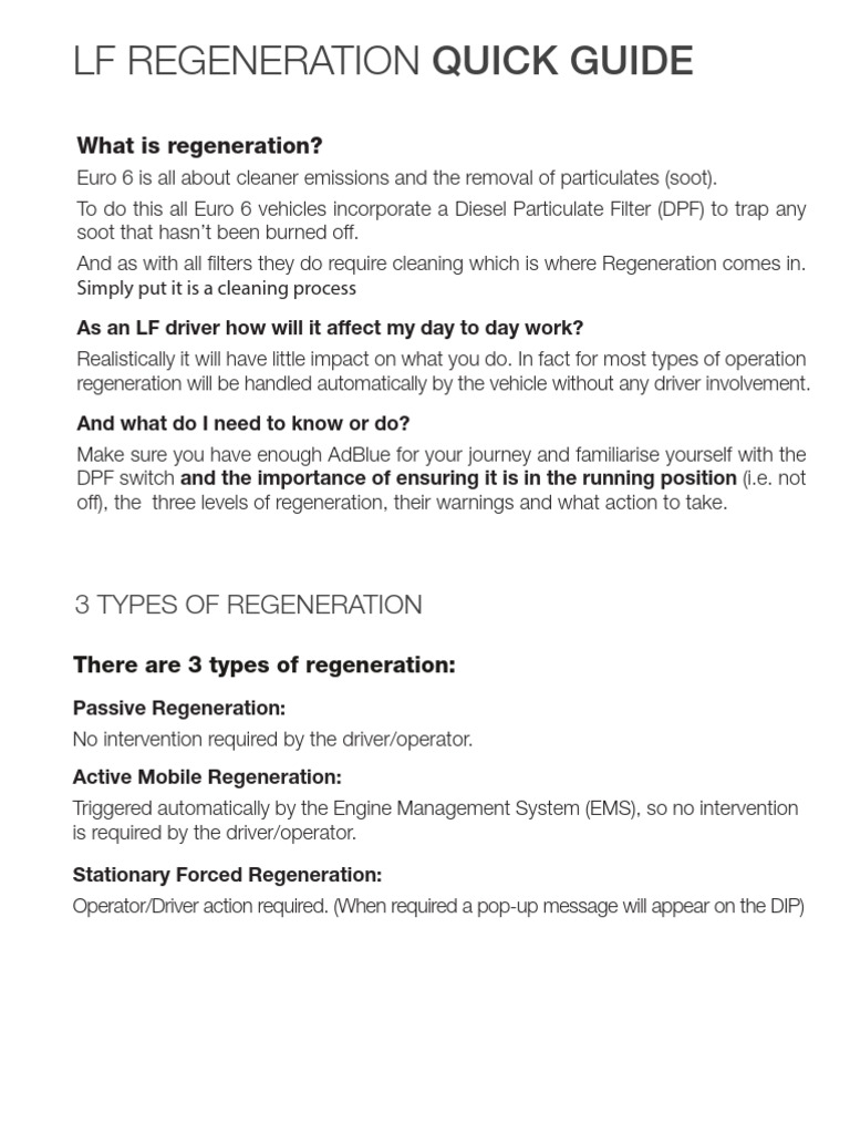 DPF Regeneration | PDF