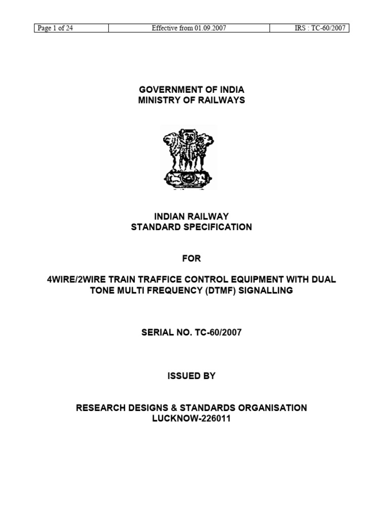 Page 1 of 24 Effective From 01.09.2007 IRS: TC-60/2007 | PDF