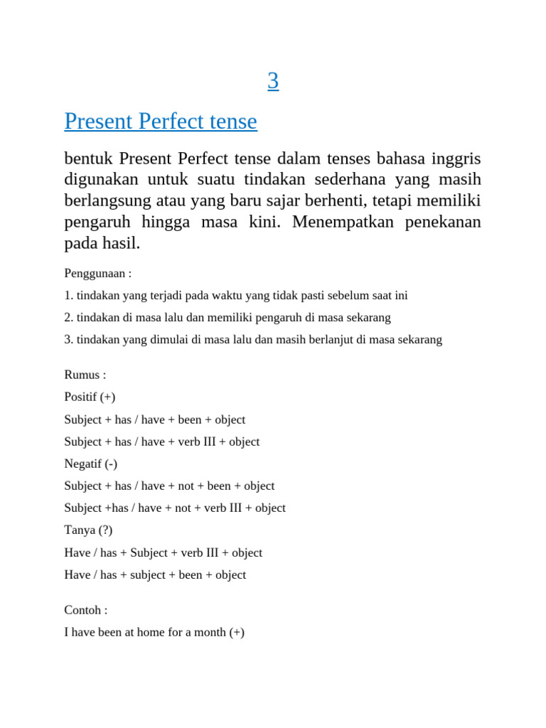Present Perfect Tense | PDF