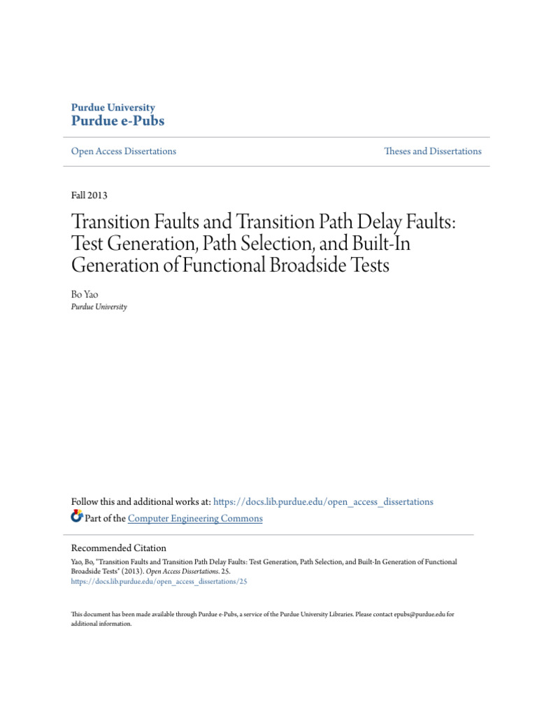Transition Faults And Transition Path Delay Faults Test Generati Pdf