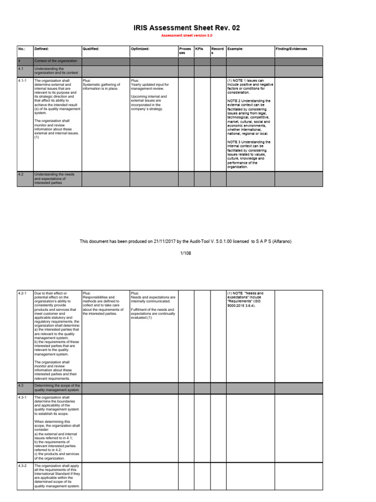 Audit Tool V5 (IRIS 3) Originale | PDF