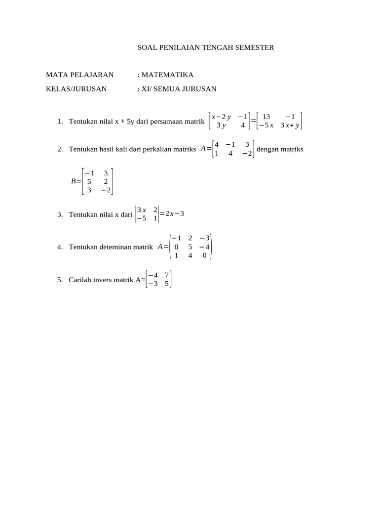 Soal Pts 2024 Xi | PDF