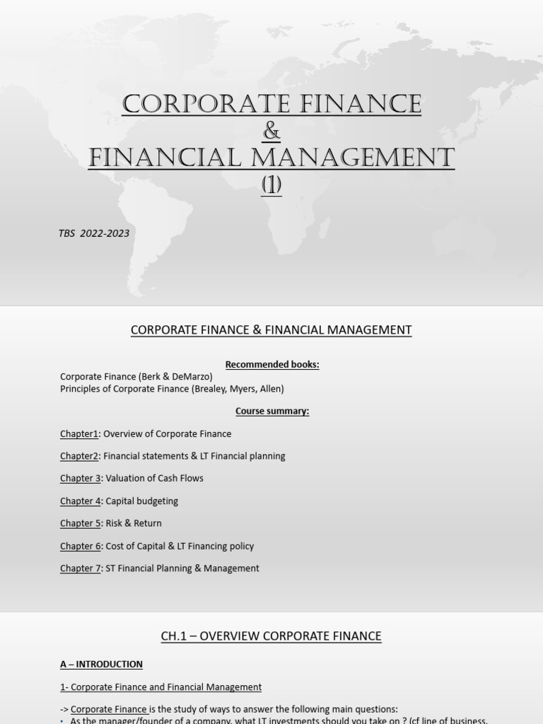 Corporate Finance Financial Management | PDF