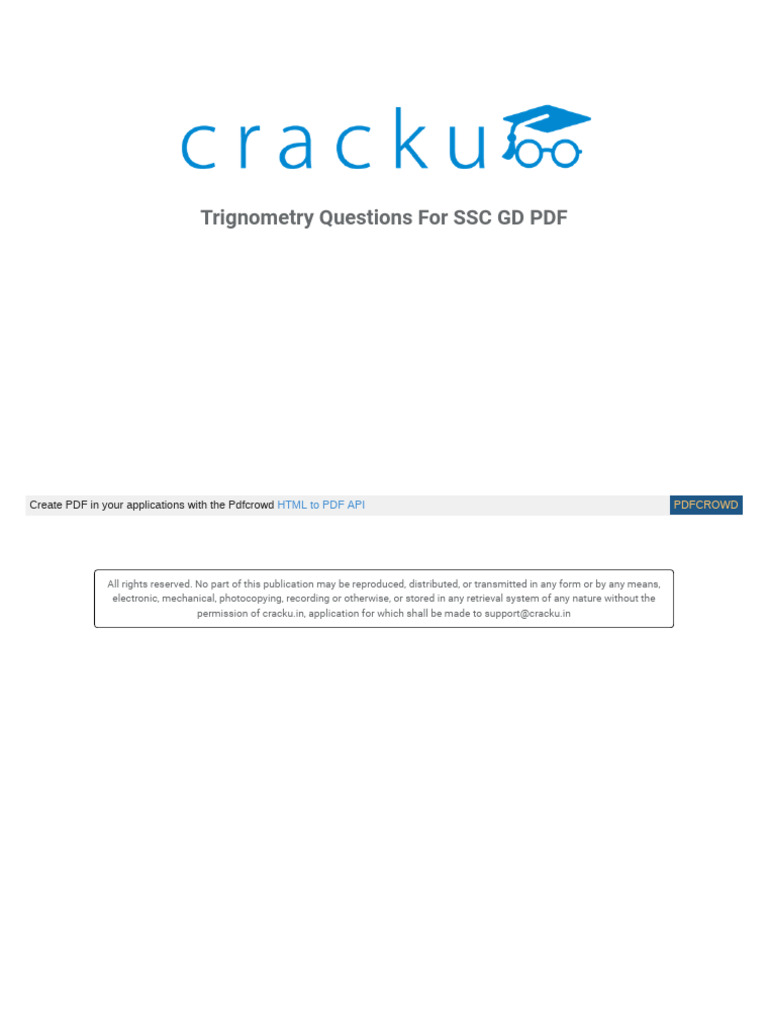Trignometry SSC GD | PDF