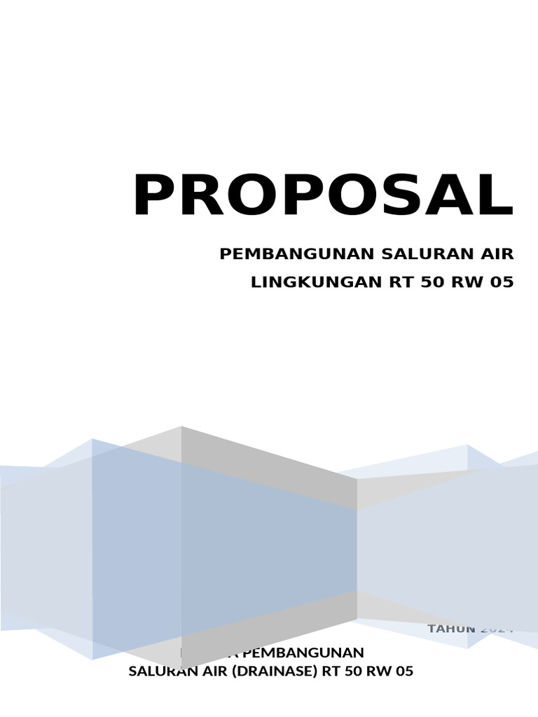 Proposal Rt.50 Pembuatan Saluran Air | PDF