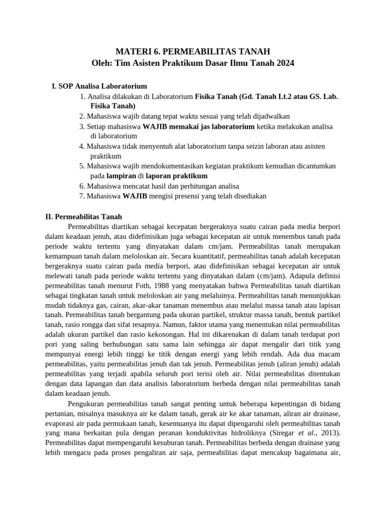 TM6 - Modul Permeabilitas Tanah | PDF