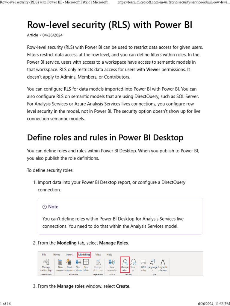 Row-Level Security (RLS) With Power BI - Microsoft Fabric - Microsoft ...