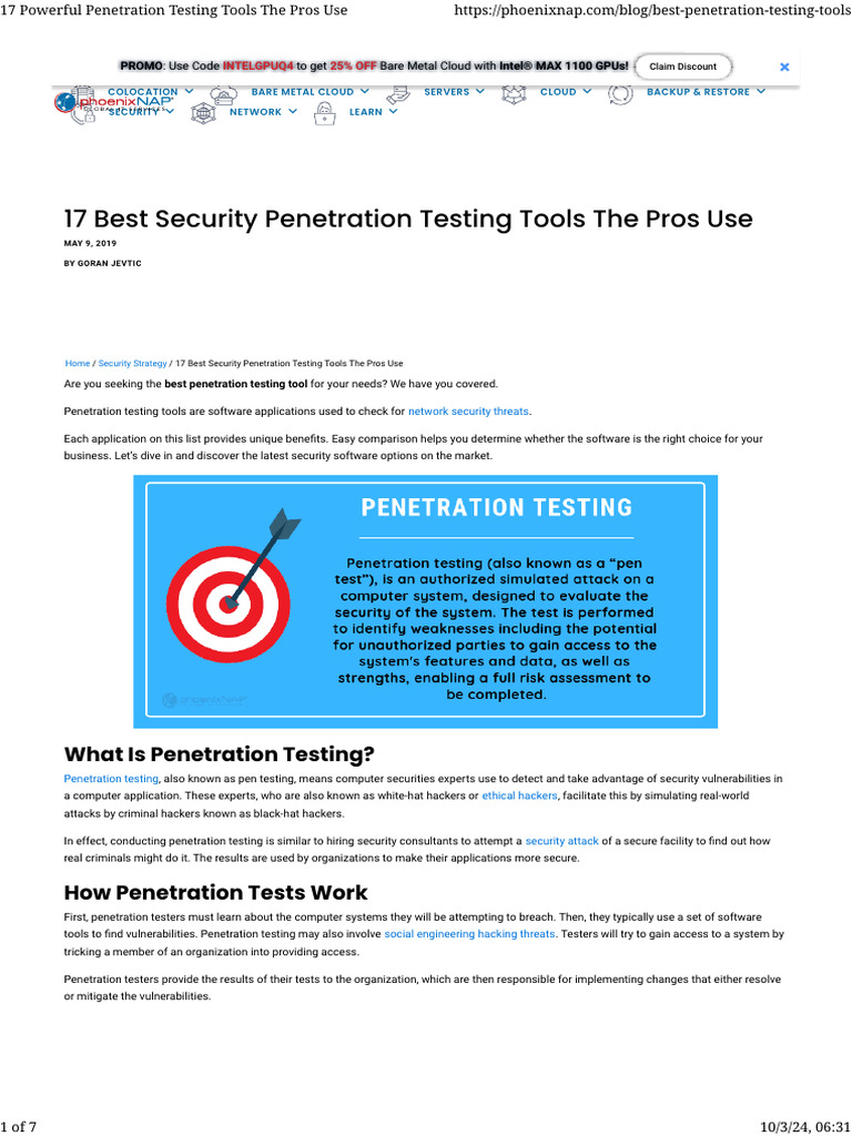 17 Powerful Penetration Testing Tools The Pros Use | PDF