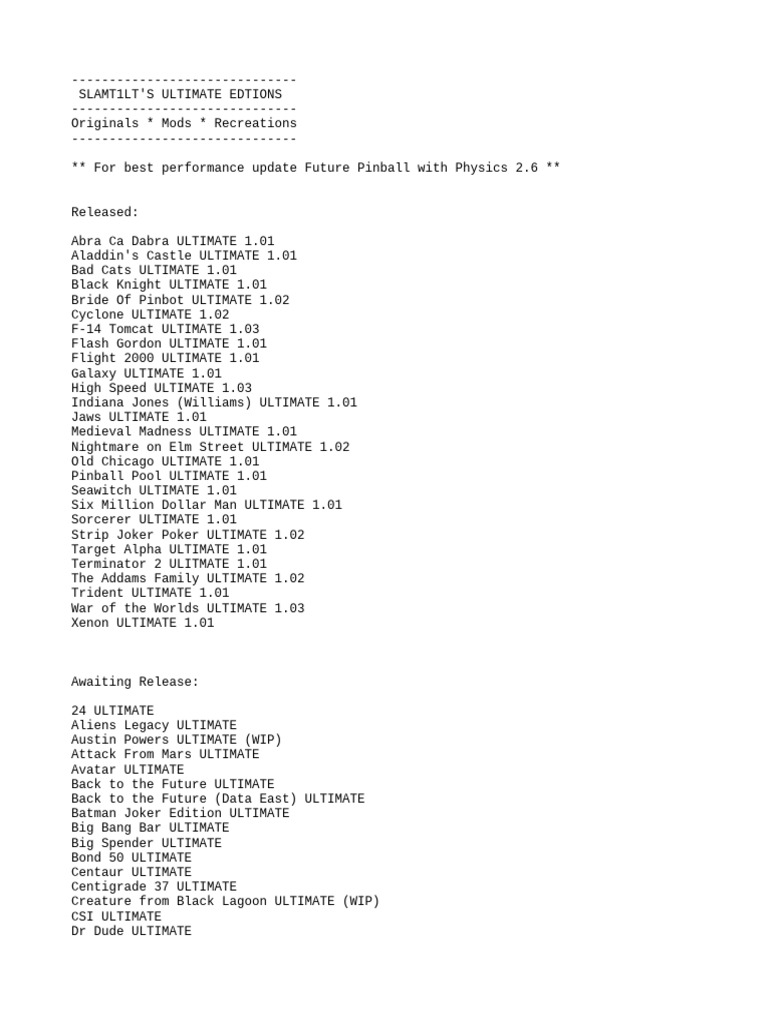 Slams ULTIMATE Editions | PDF