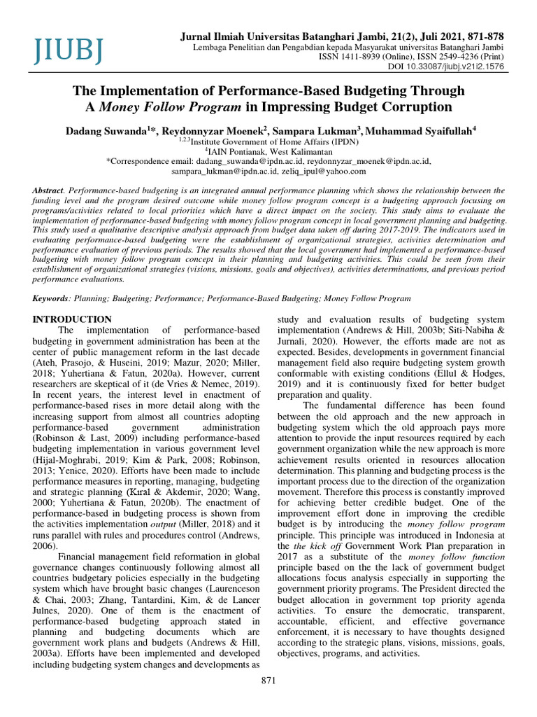 The Implementation of Performance Based 81d0181c | PDF