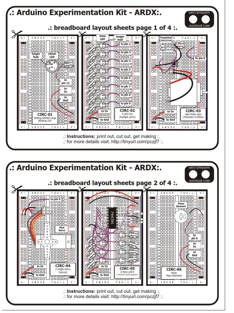 Arduino Experimenters Guide Circuit Sheets | PDF