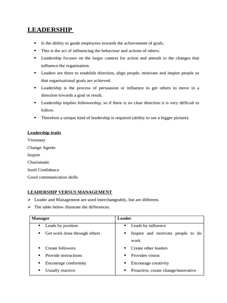 Topic 6, Leadership | PDF