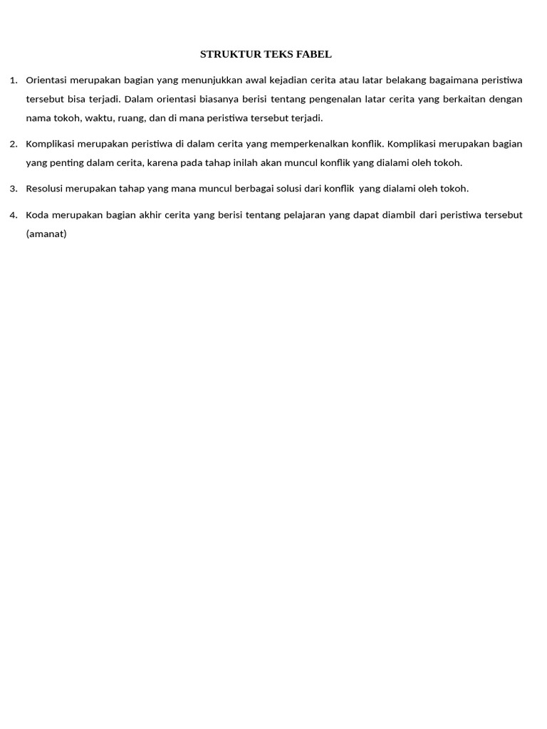 Struktur Teks Fabel | PDF