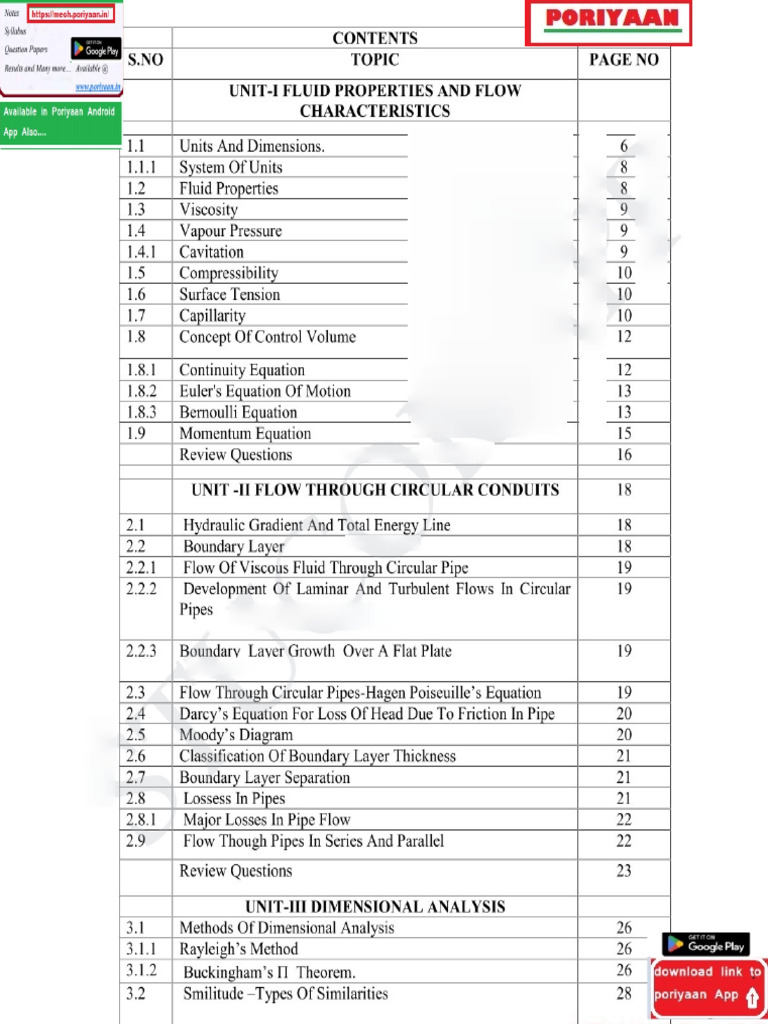 CE3391 Fluid Mechanics and Machinery Lecture Notes 2 | PDF
