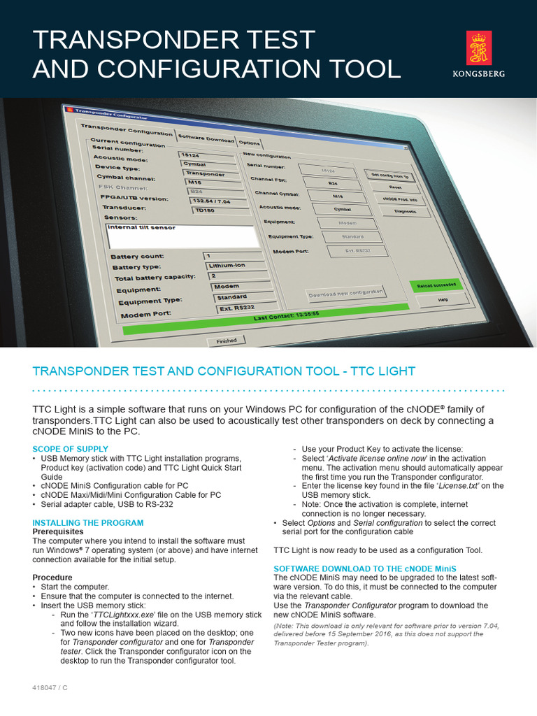 4 Transponder Test and Configuration Tool | PDF