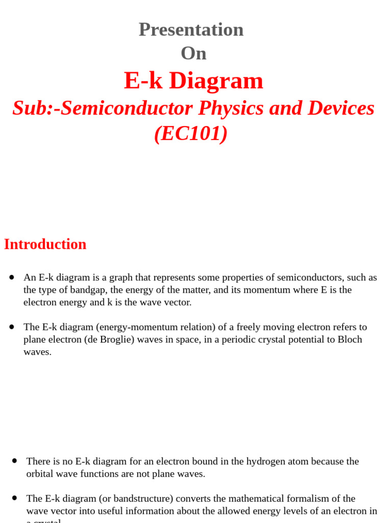 E-K Diagram | PDF