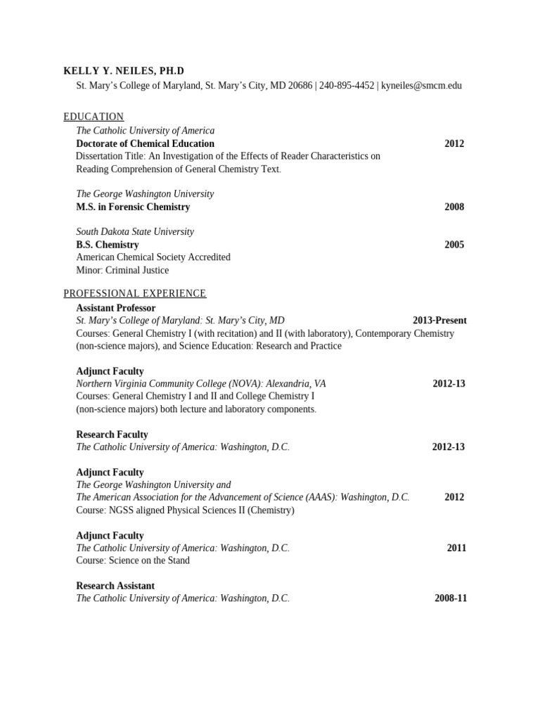 Neiles - CV - 10.30.19 2 | PDF