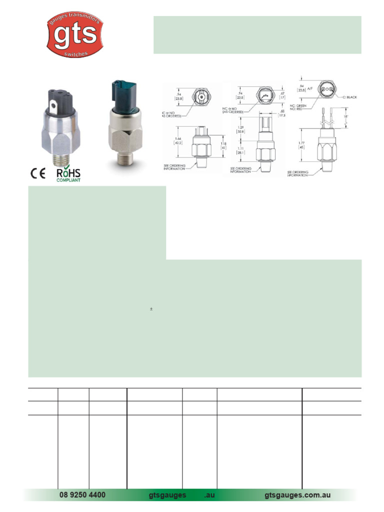 epa-epf-pressure-switch-datasheet | PDF