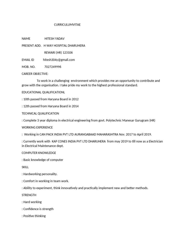 Hitesh.Yadav-profile | PDF Hitesh.Yadav-profile | PDF