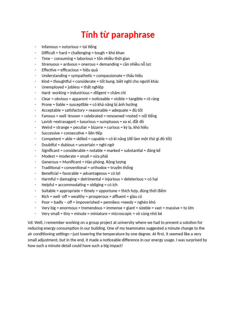 Tính T Paraphrase - DOL | PDF