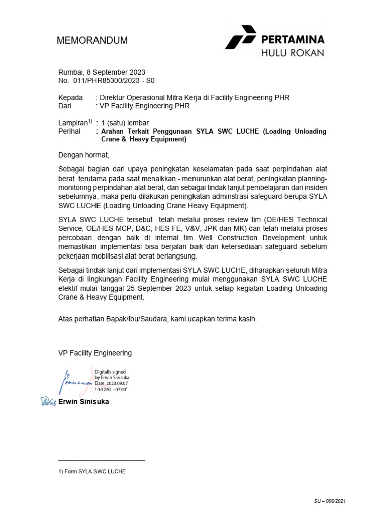 Memo SYLA SWC LUCHE - Release1 - Signed | PDF