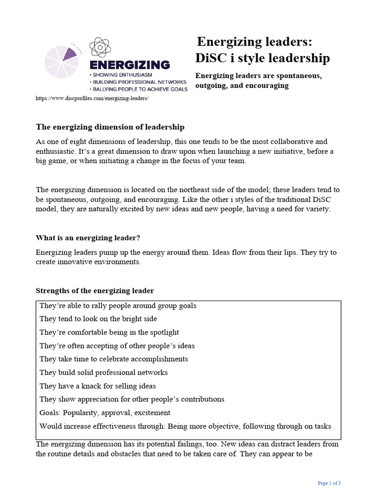 The+energizing+dimension+of+leadership | PDF