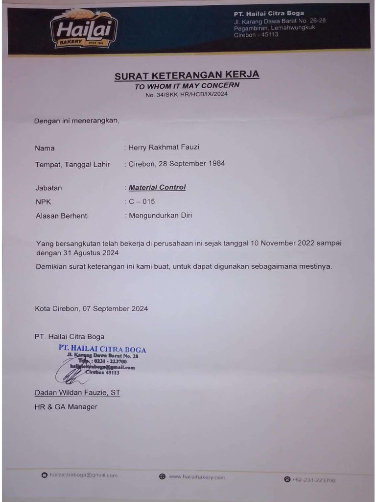 PT - Hailai Citra Boga | PDF