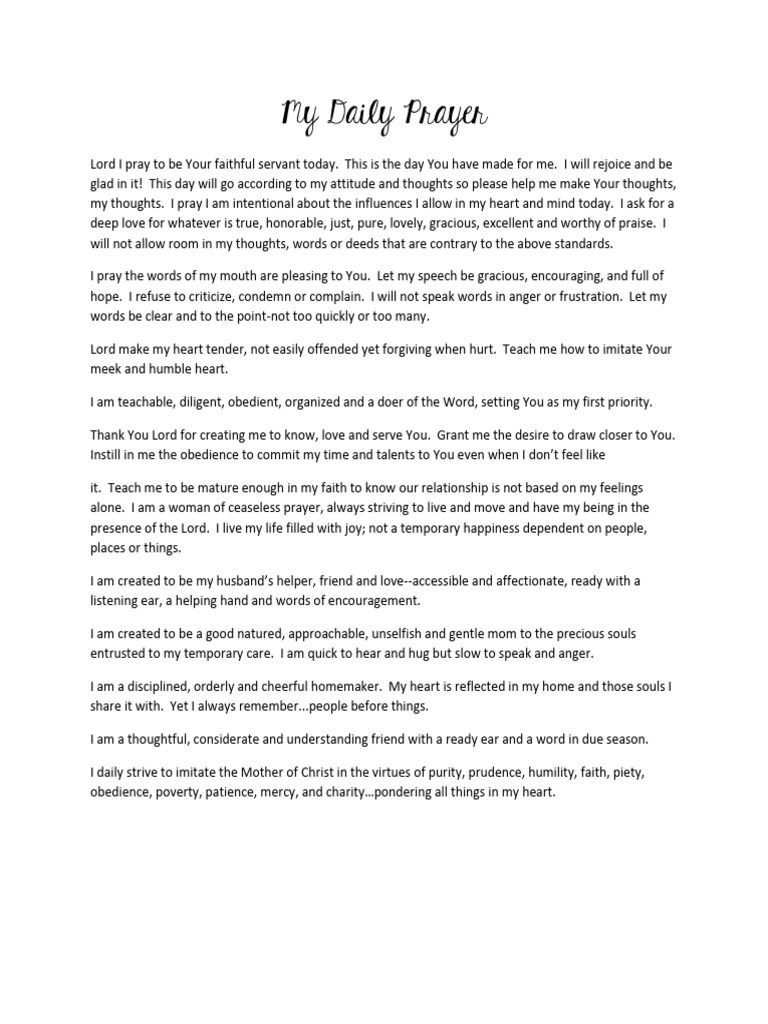 TLW My Daily Prayer | PDF