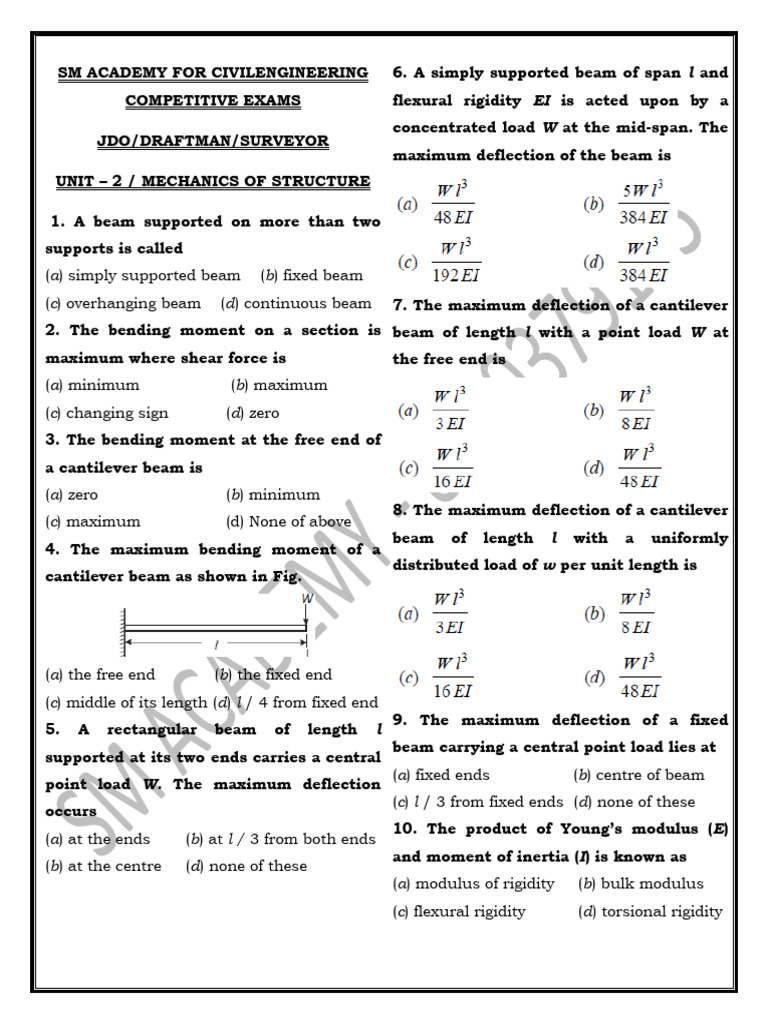 Unit - 2 - Mechanics of Structure - Qp | PDF