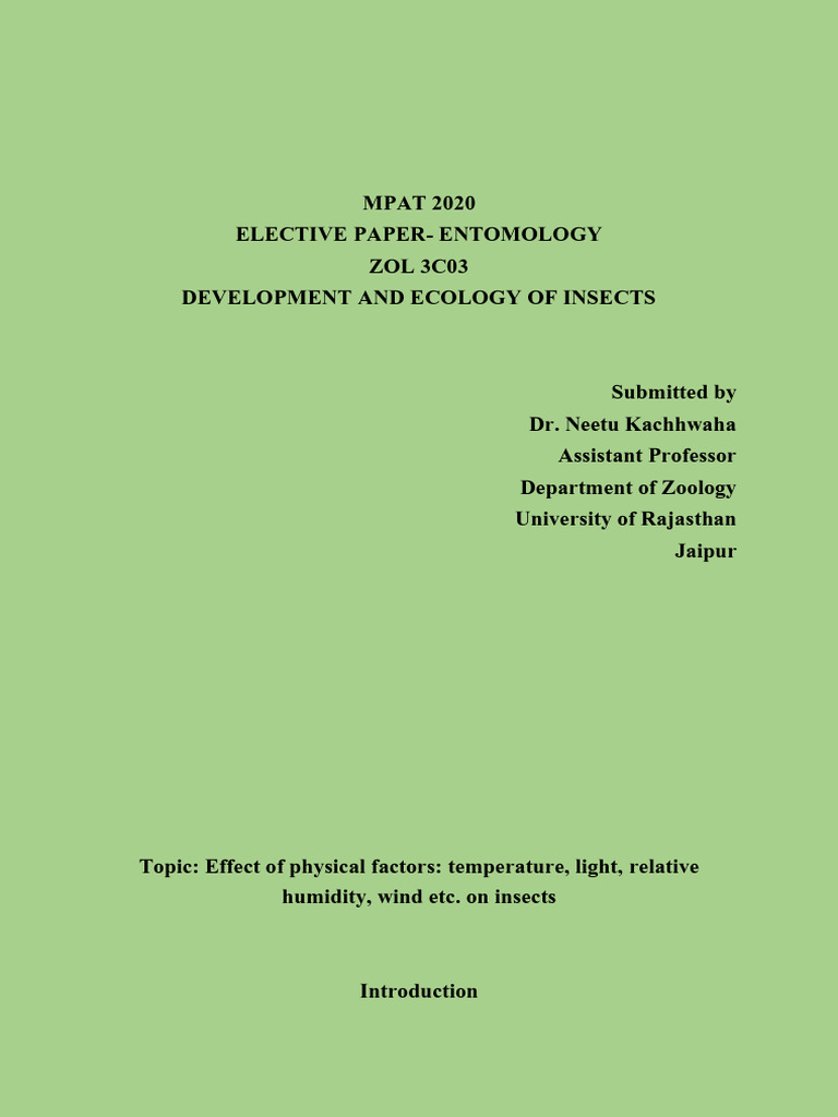 Insect Ecology | PDF