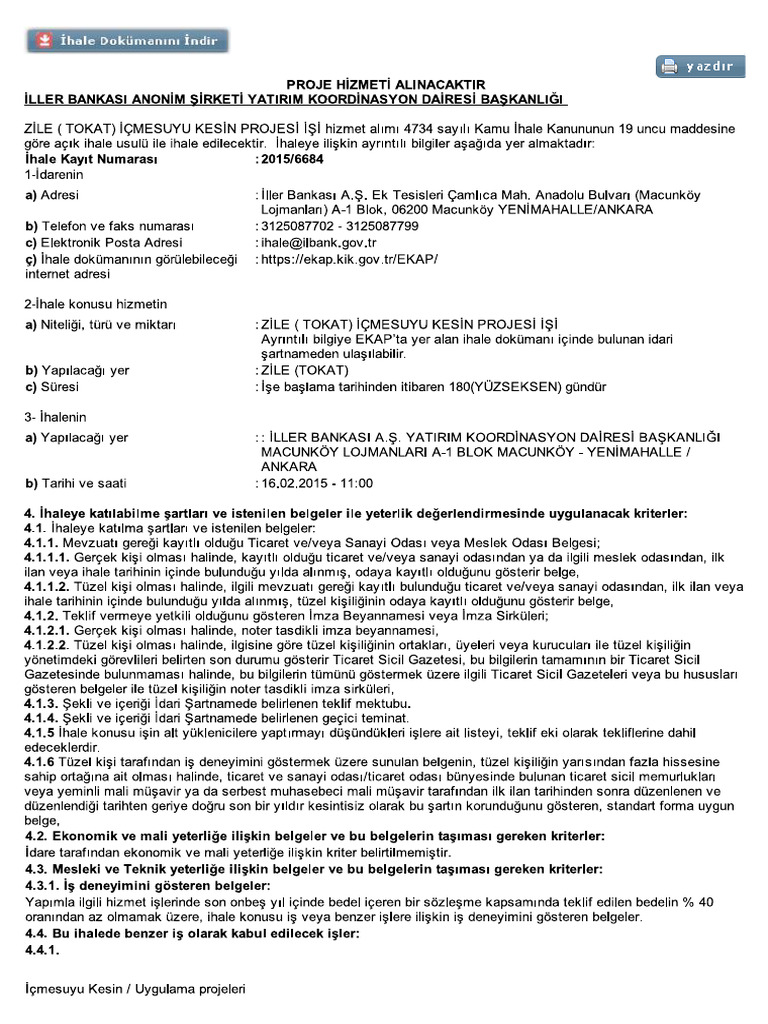 EKAP (Elektronik Kamu Al... ) - İhale Arama Detaylı2 | PDF