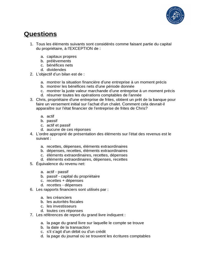 Questions | PDF