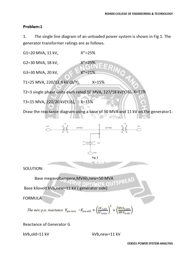 Problem1 P.U | PDF | Transformer | Matrix (Mathematics)
