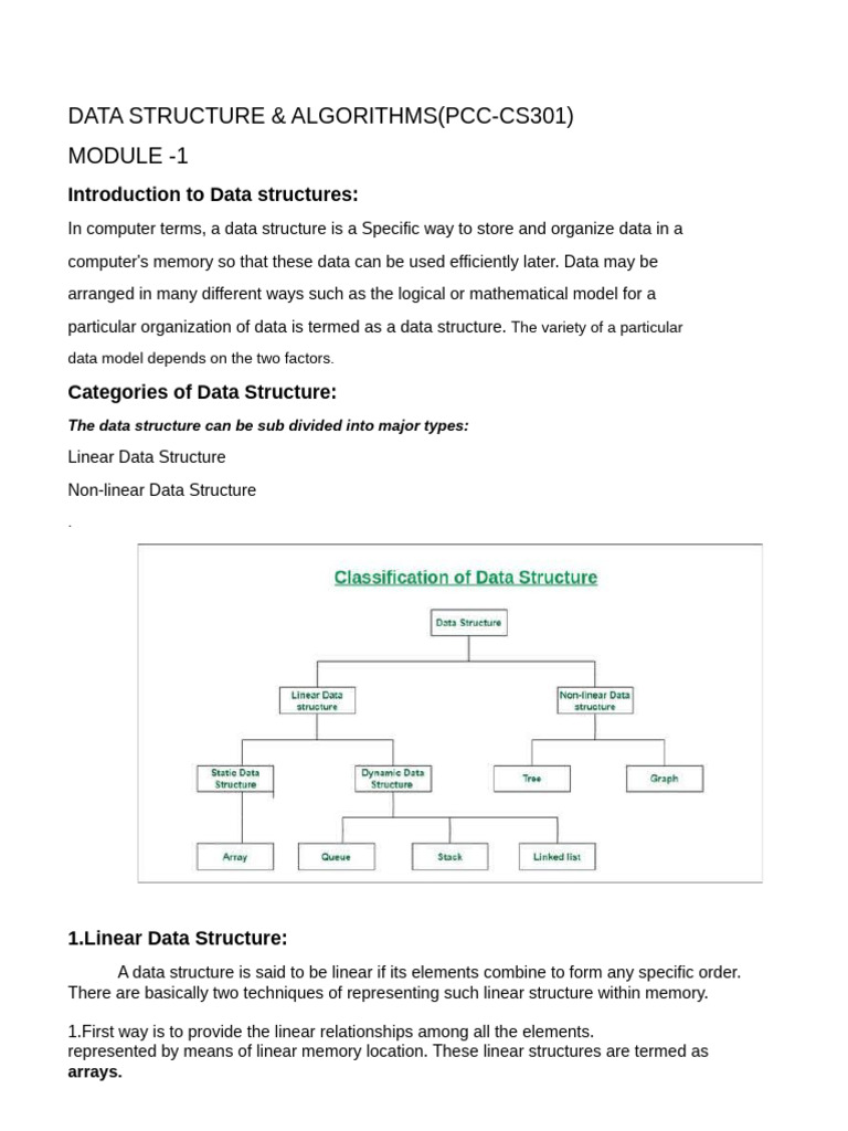 Dsa - Module 1 | PDF