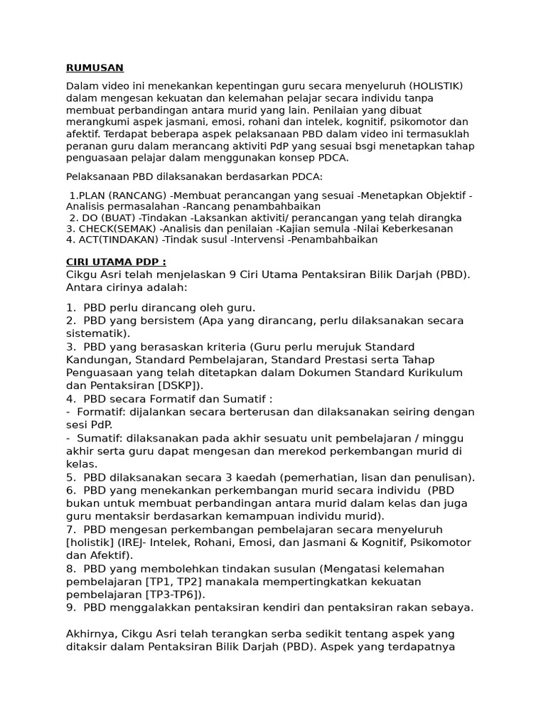 Rumusan PBD | PDF | Science & Mathematics