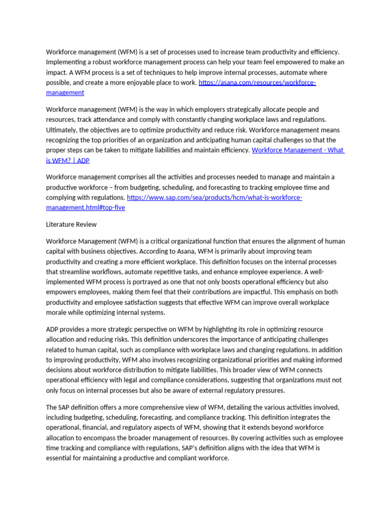 Workforce management | PDF