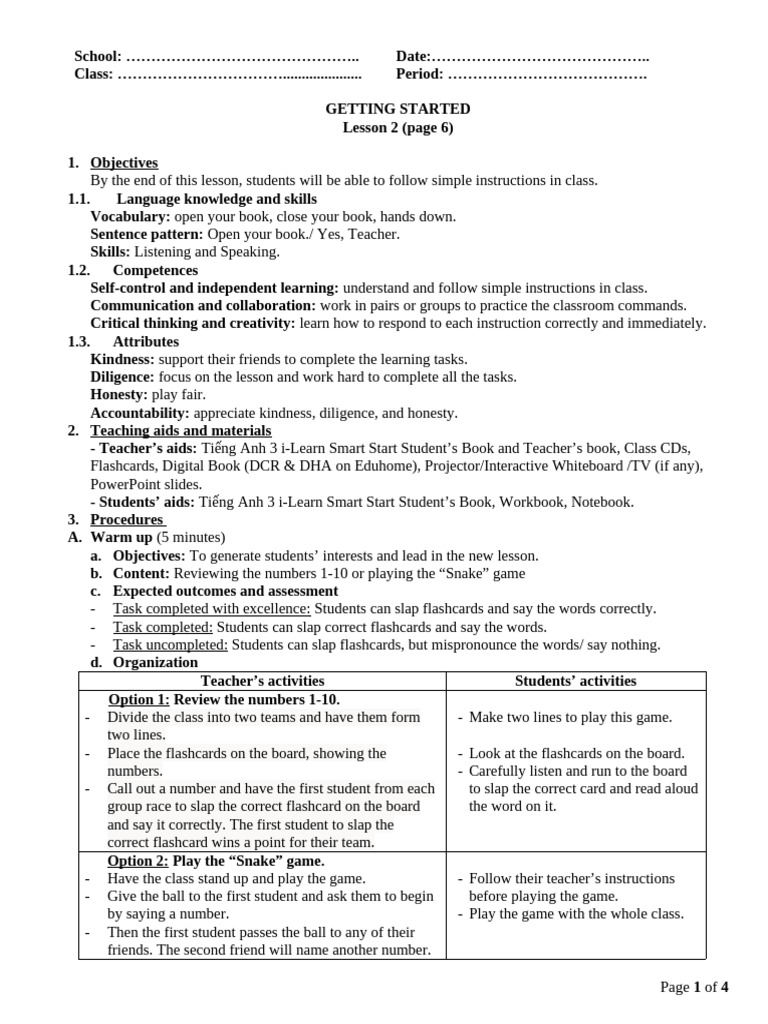 Getting Started - Lesson 2 - Page 6 | PDF