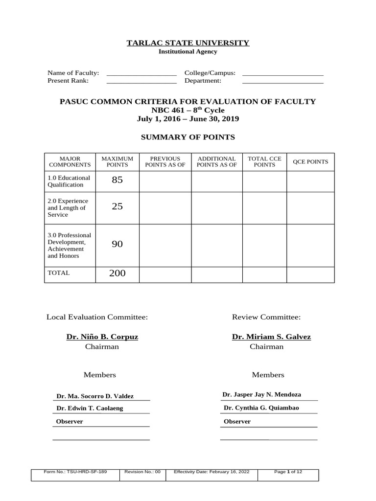 NBC 461 8th Cycle Form 1 | PDF | Thesis | Academia