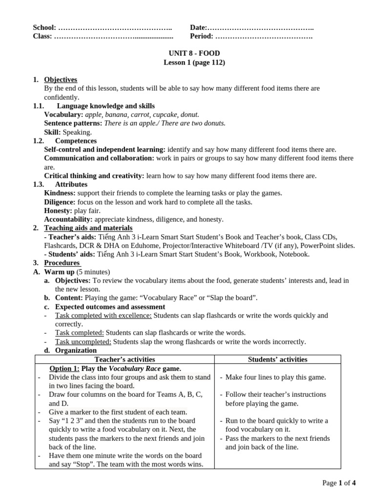 Unit 8 - Lesson 1 - Page 112 | PDF