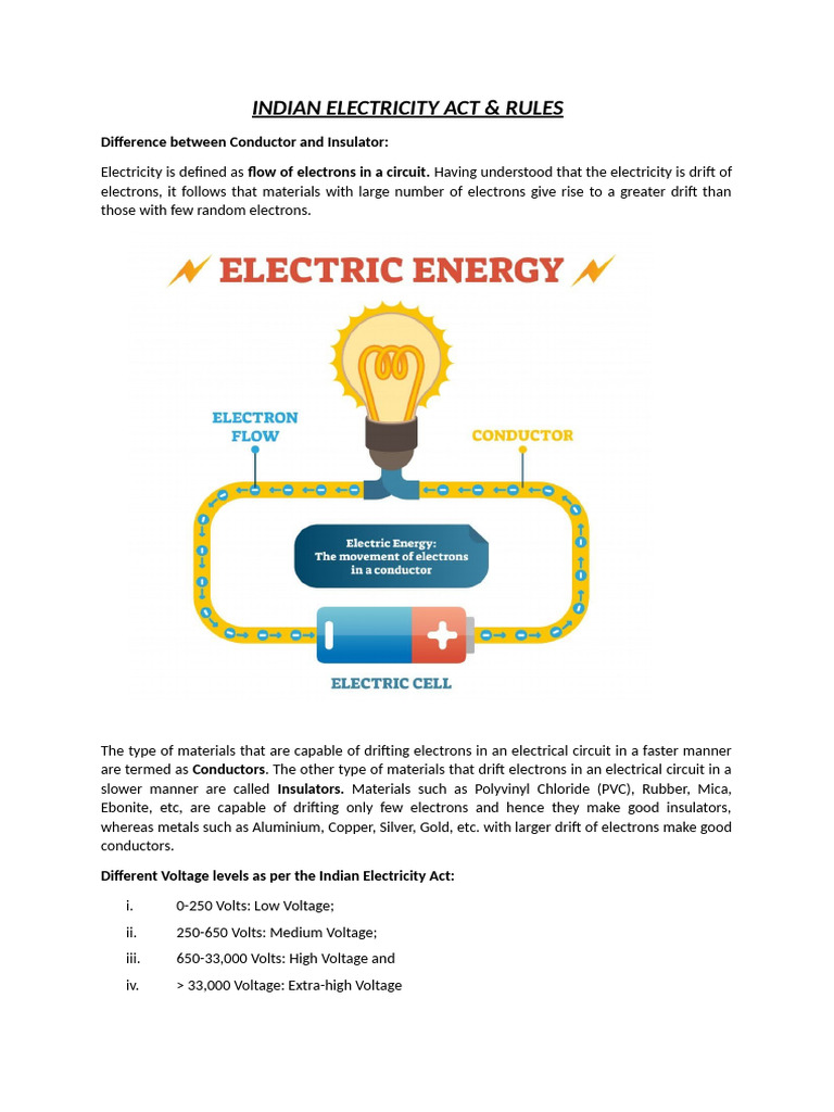 Indian Electricity Act: Conductors & Safety | PDF | Electrical Resistance And Conductance ...