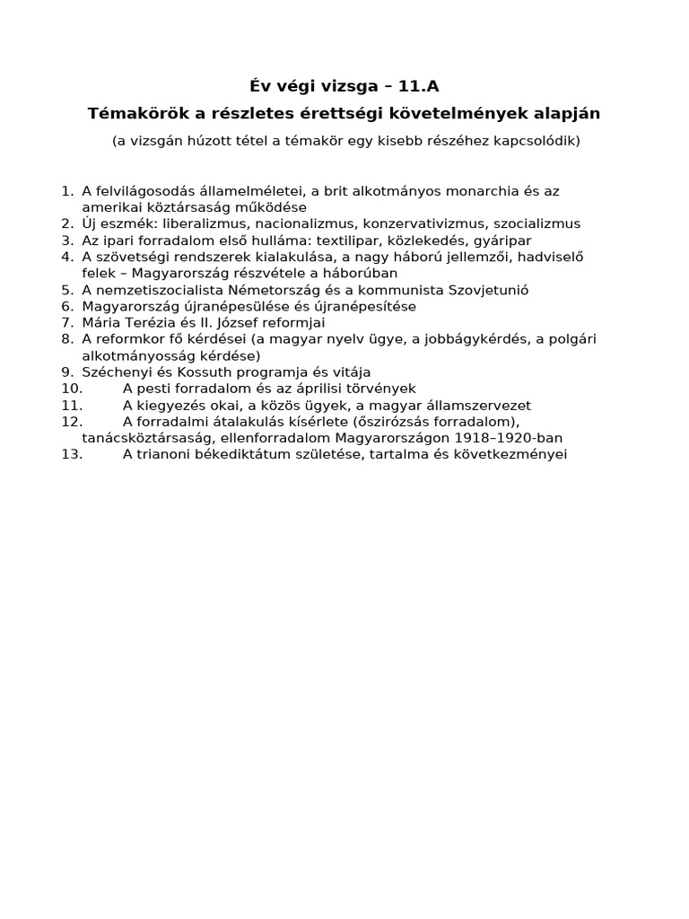 A - Év Végi Vizsga | PDF