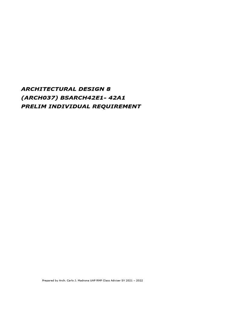 ARCHITECTURAL-DESIGN-8-PRELIM-GROUP-AND-INDIVIDUAL-REQUIREMENTS | PDF