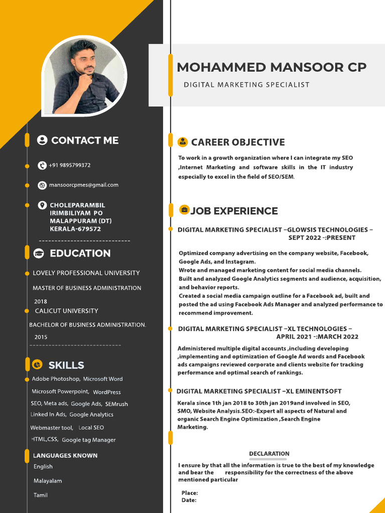 Mansoor DM CV (1) - Compressed | PDF