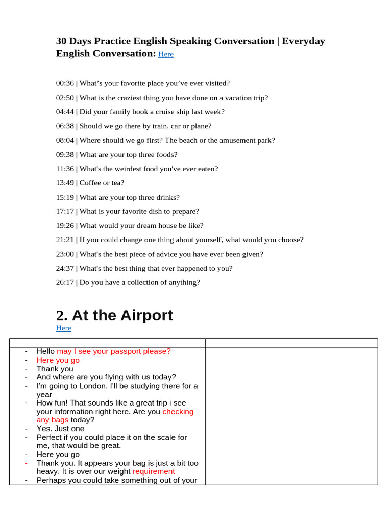 Practice English Speaking Conversation | PDF